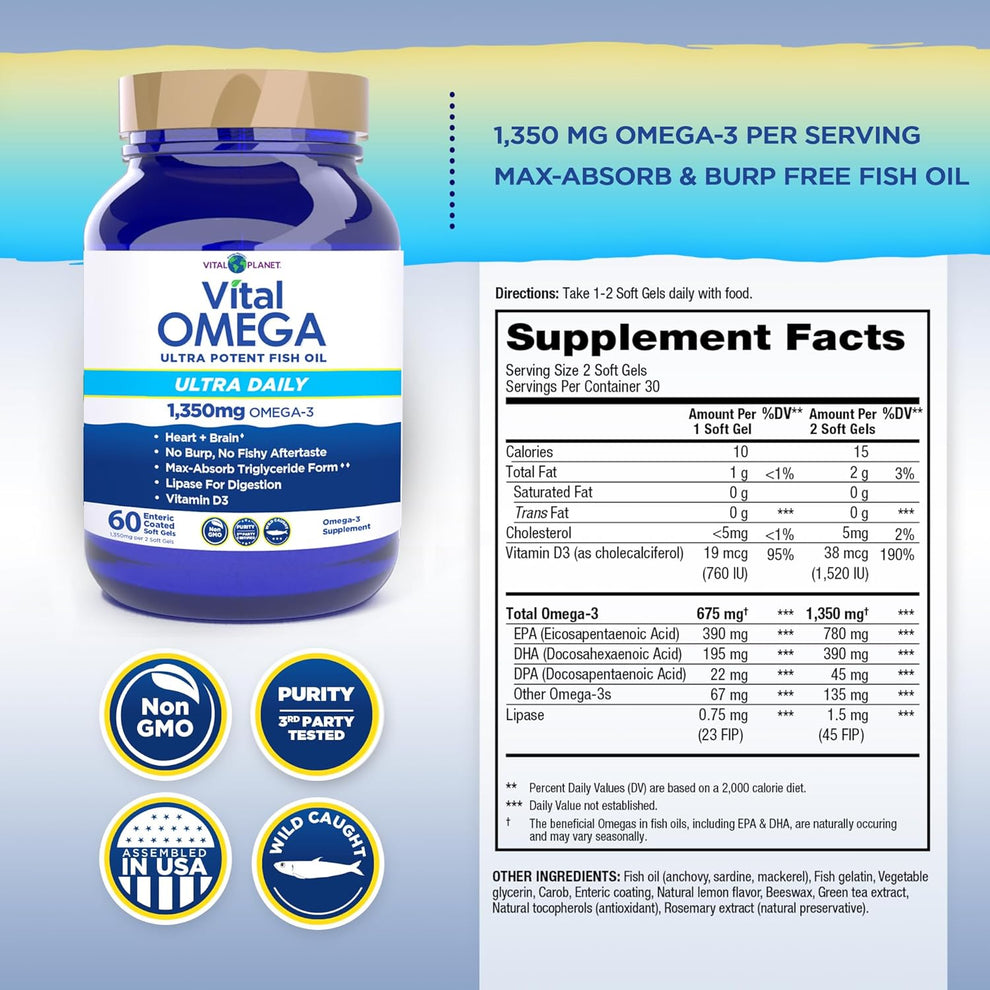 Vital Omega Ultra Daily - Softgels, 60ct – Vital Planet Shop